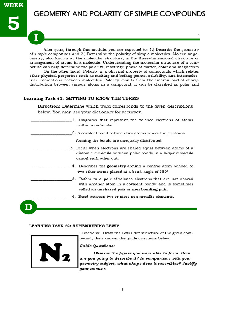 NHCl2 Molecular Geometry Overview | PDF | Chemical Polarity ...