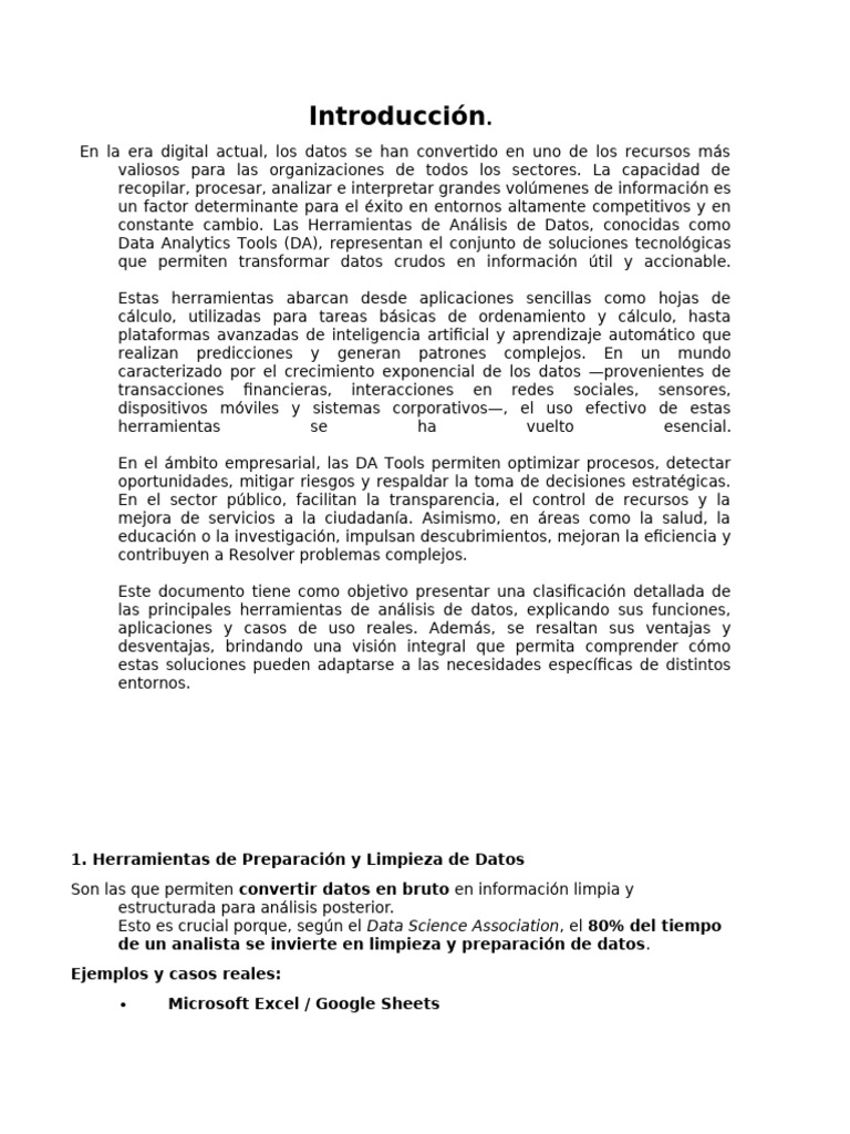 Herramientas de Analisis de Datos (Data Analytics Tools-Da | PDF | Análisis de los datos | Datos