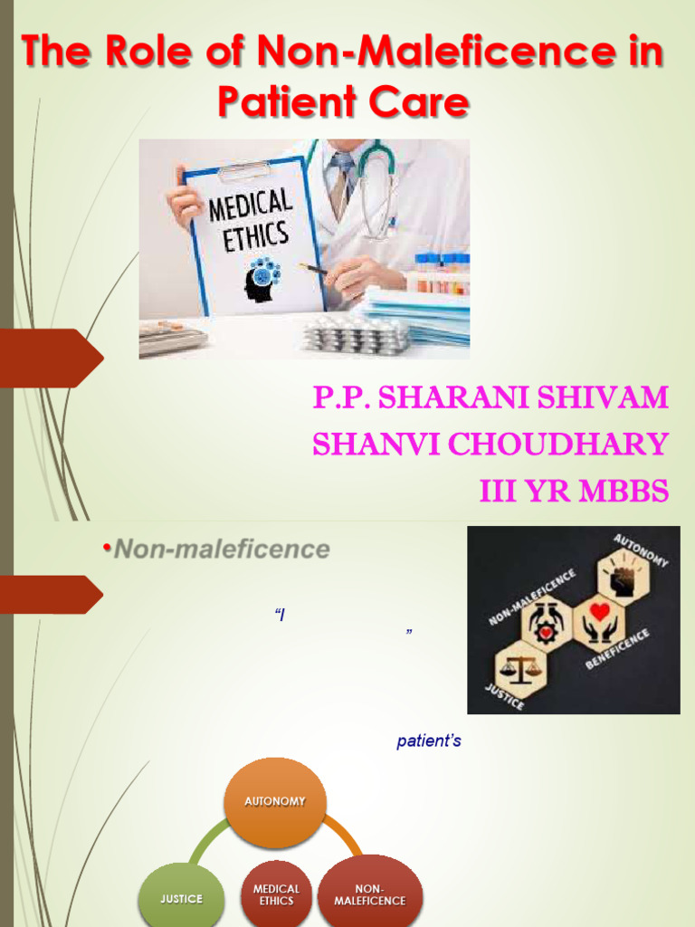 Non-Maleficence in Patient Care Ethics | PDF | Medical Ethics | Surgery