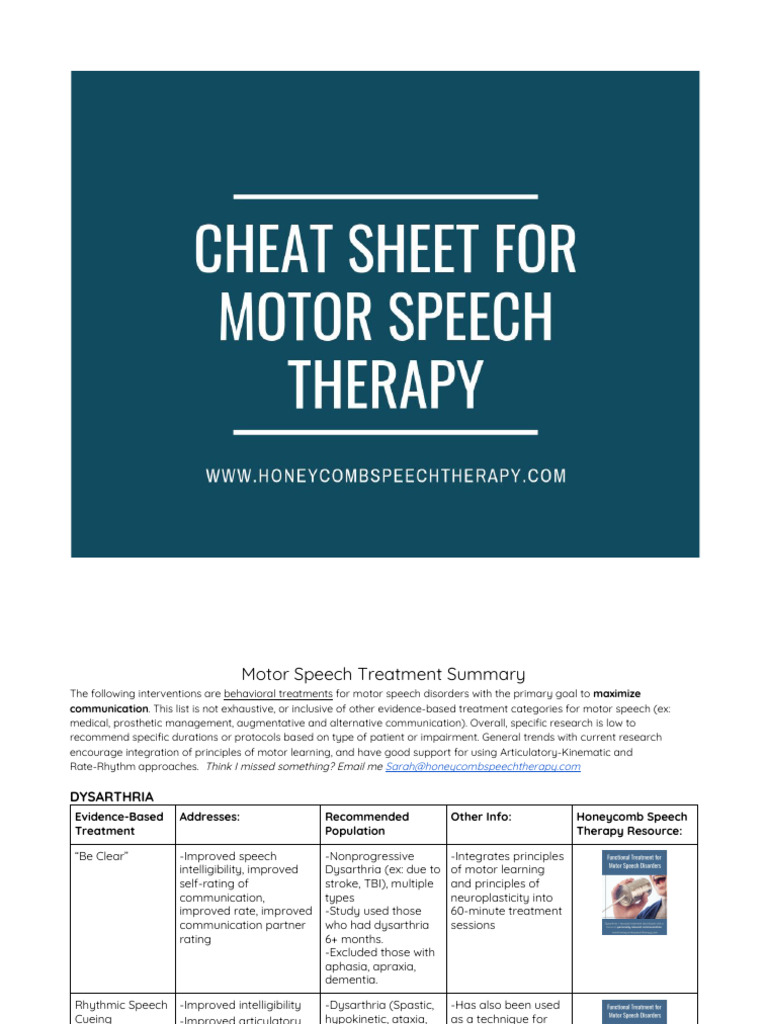 Treatment Approaches for Ataxic Dysarthria | PDF | Human Communication ...