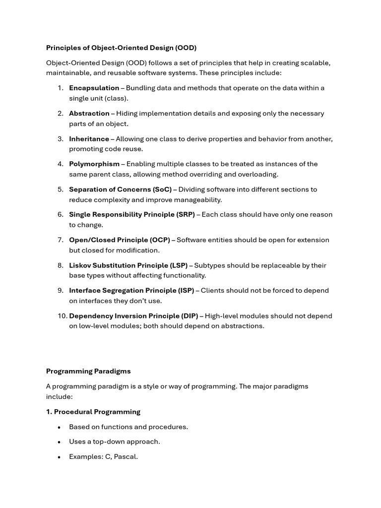 OOSD EXAM | PDF | Programming | Constructor (Object Oriented Programming)