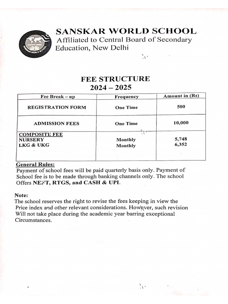 Fee Structure | PDF