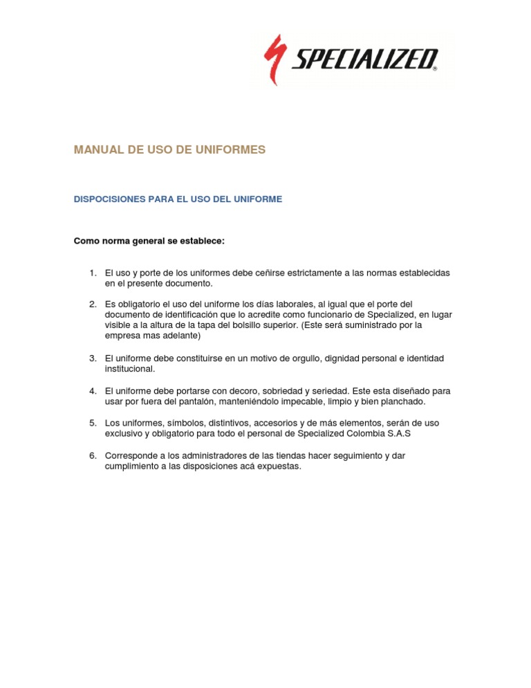 Manual de Uso de Uniformes