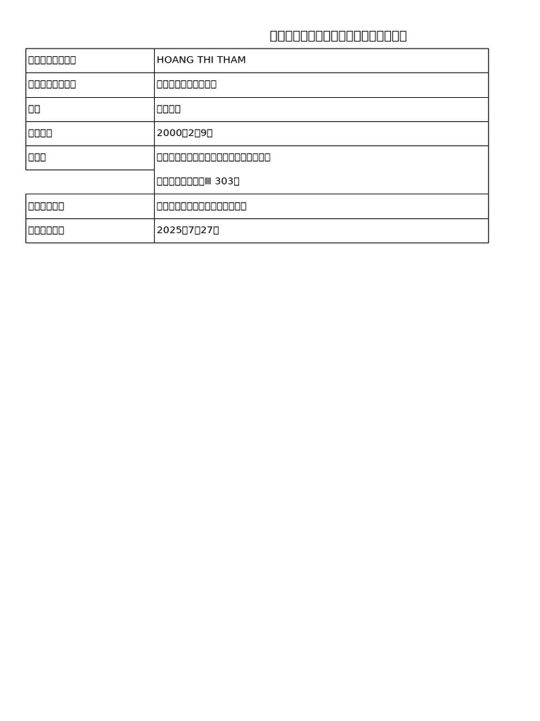 Zairyu Card Replacement HOANG THI THAM | PDF