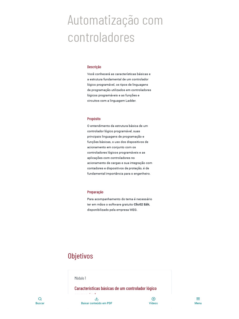 Características dos Controladores Lógicos Programáveis | PDF ...