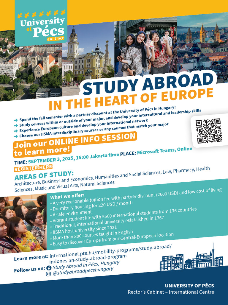 Study Abroad Info Session Ind. University of Pécs September 3 2025 | PDF