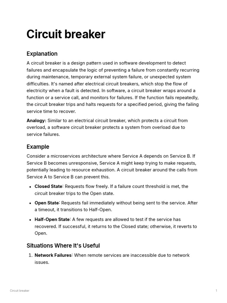 Circuit Breaker | PDF | Fault Tolerance | Computing