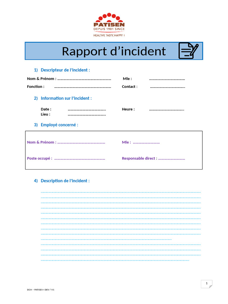 RAPPORT D'Incident Disciplinaire | PDF