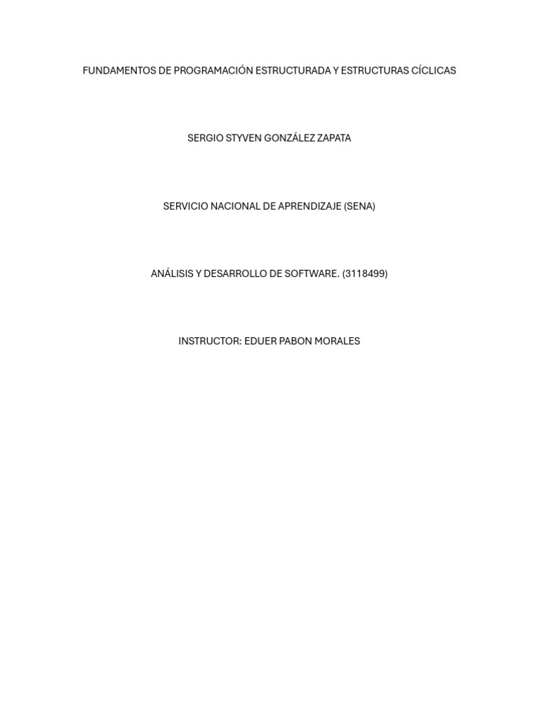 Fundamentos de Programación Estructurada | PDF | Programación de ...