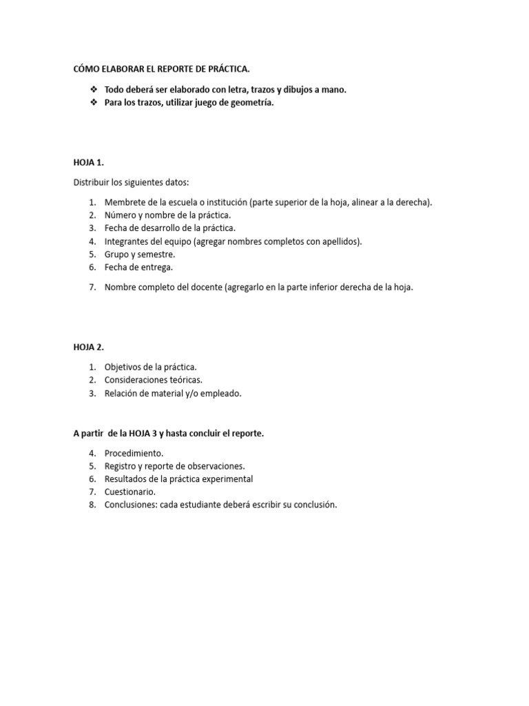 C-Mo Elaborar El Reporte de Pr-Ctica | PDF