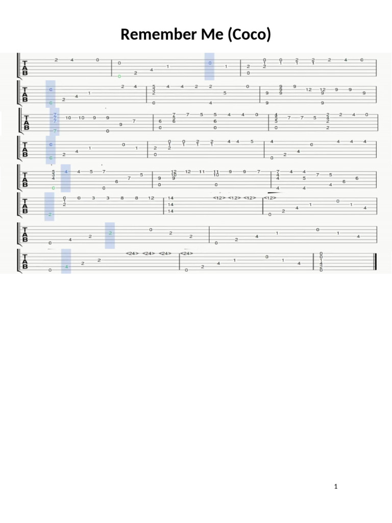 Remember Me (Coco) - Fingerstyle Lesson + TAB | PDF