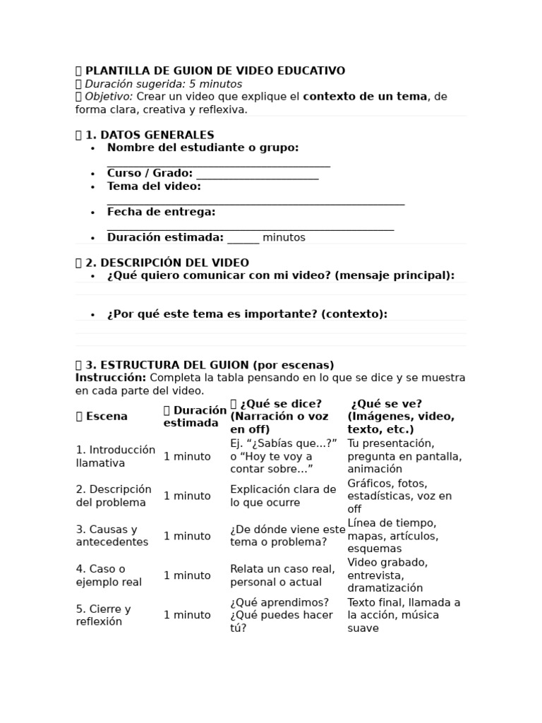 Guion para Video Educativo Efectivo | PDF
