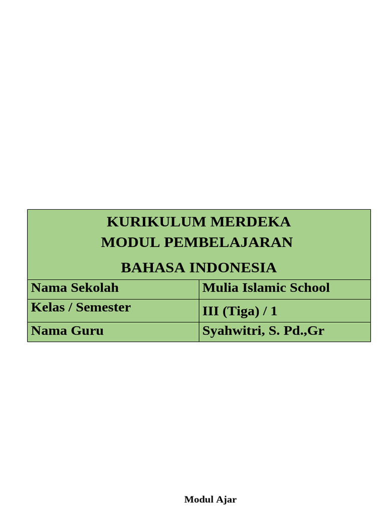 Modul-Ajar-Kawan-Seiring Kelas 3 | PDF