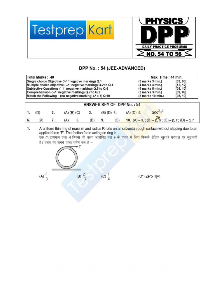 Eclass Xii Physics Dpp Set 19 Prev Chaps Capacitance | PDF | Capacitor | Resonance