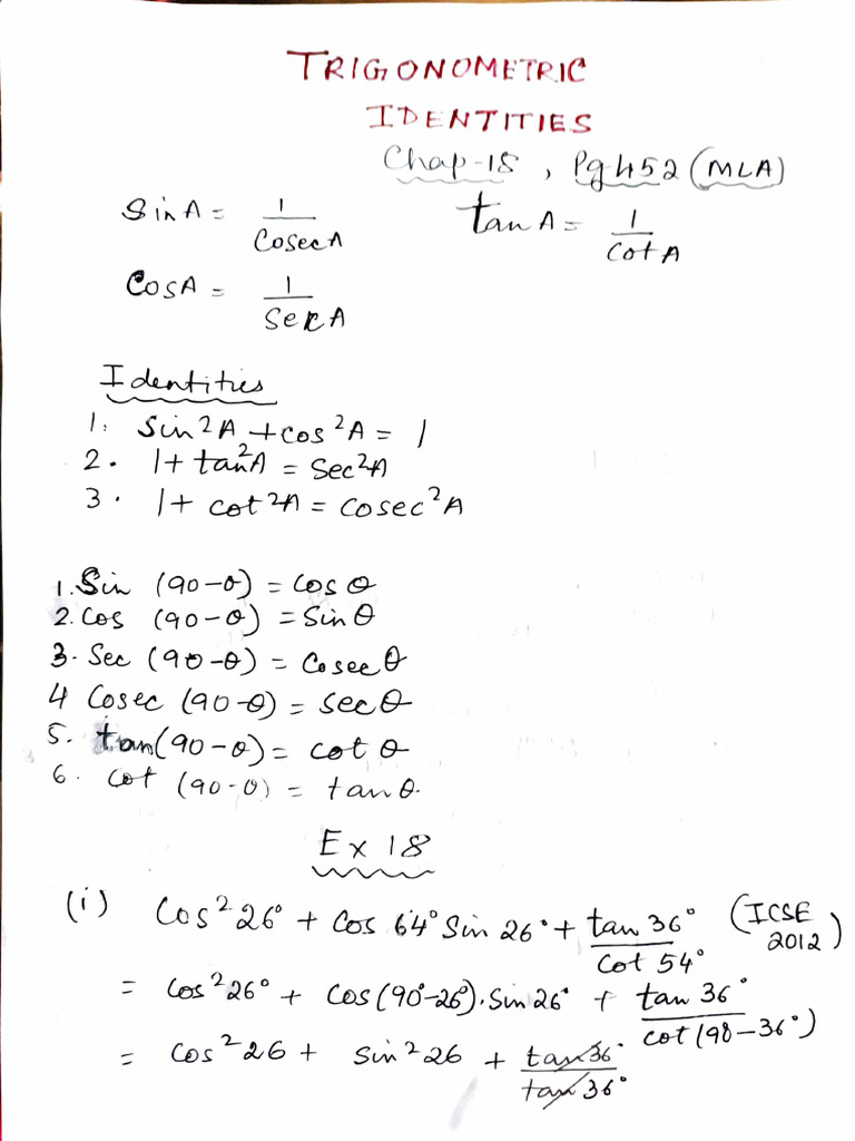 Trigonometric Identities and Proofs | PDF