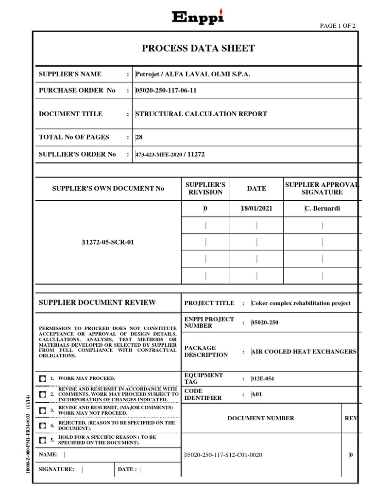 Structural Calculation Report for Coker Project | PDF | Screw ...