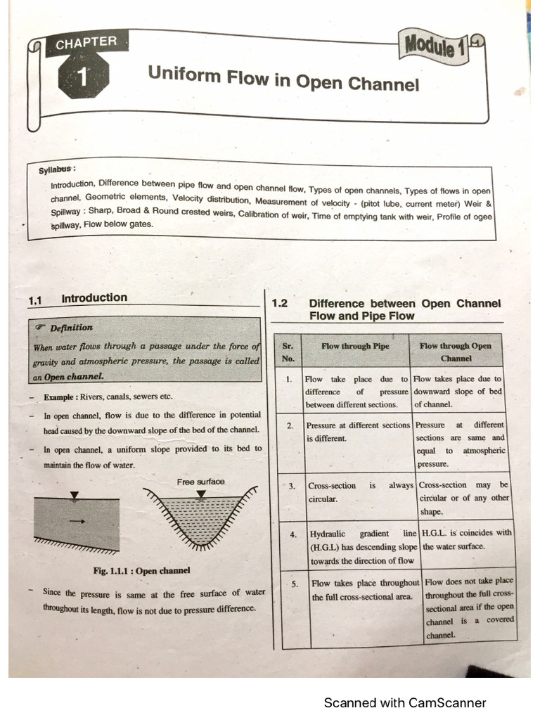 Module No 01 Uniform Flow in Open Channel | PDF