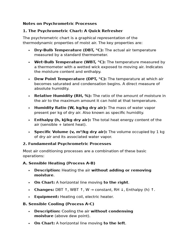 Understanding Psychrometric Processes | PDF | Humidity | Heat Transfer