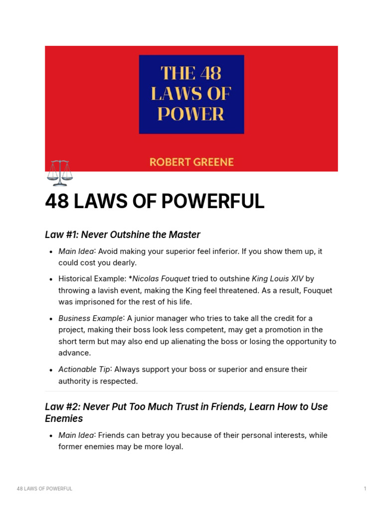 48 Laws of Power: Strategies for Success | PDF | Reputation | Apple Inc.