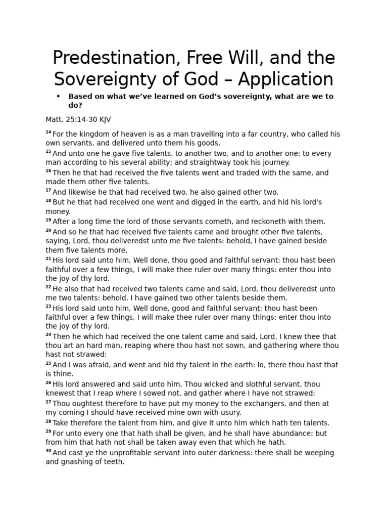 Faith in Action: God's Sovereignty Explained | PDF | Thou | Jesus
