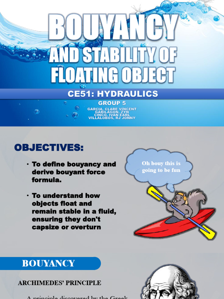 Ce51 Group 5 Bouyancy | PDF | Buoyancy | Quantity