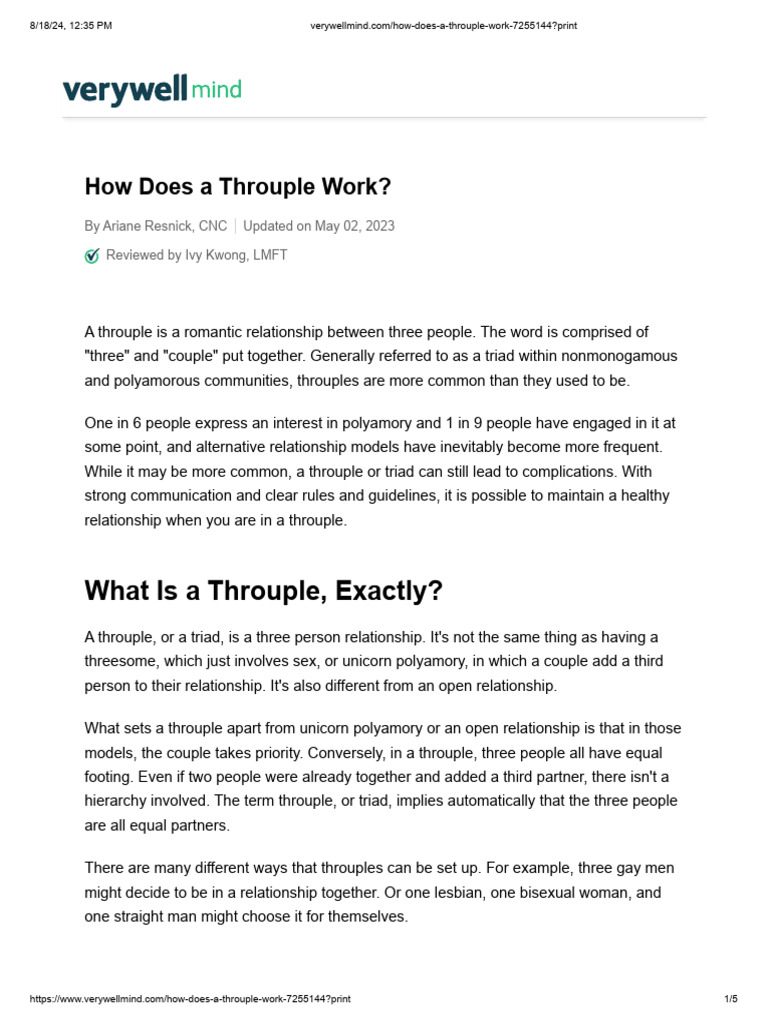 Understanding Throuples: A Guide | PDF | Polyamory | Social Psychology