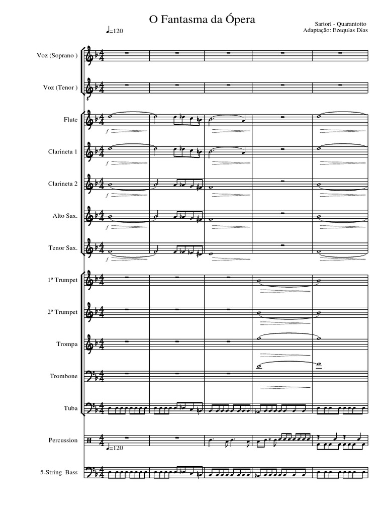 O Fantasma da Ópera: Partitura Completa | PDF | Trombone | Tenor Saxophone