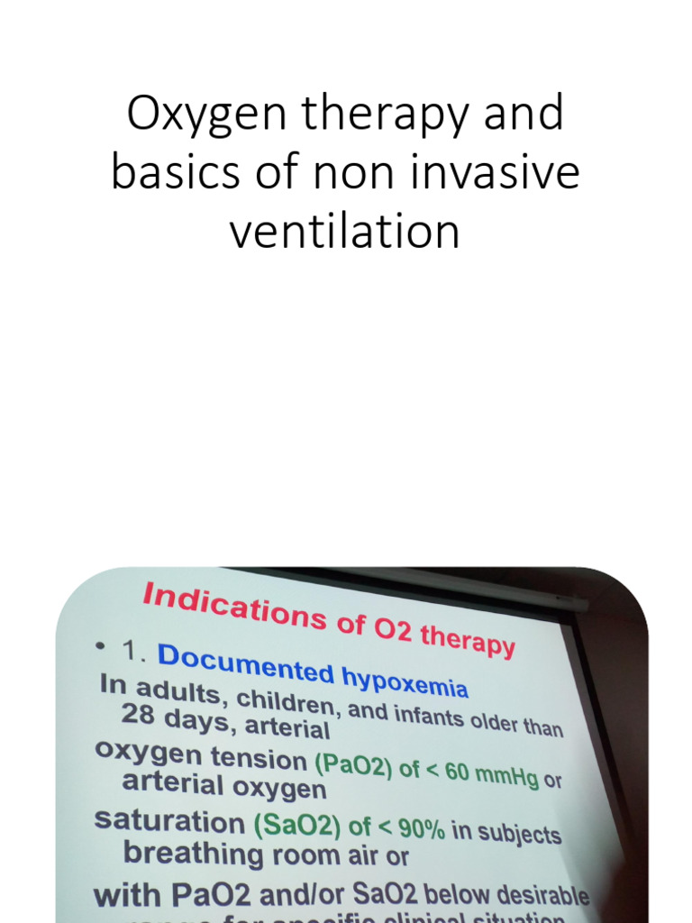 Oxygen Therapy & Non-Invasive Ventilation Guide | PDF