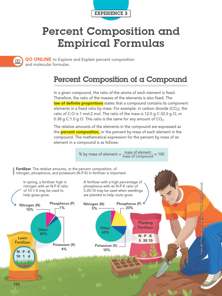 INV5 Exp3 Percent Composition and Empirical Formulas | PDF | Mole (Unit ...