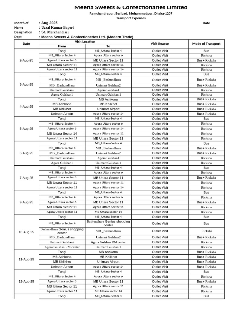 Uzzal Conveyance Bill Aug 2025 | PDF | Transport | Public Services