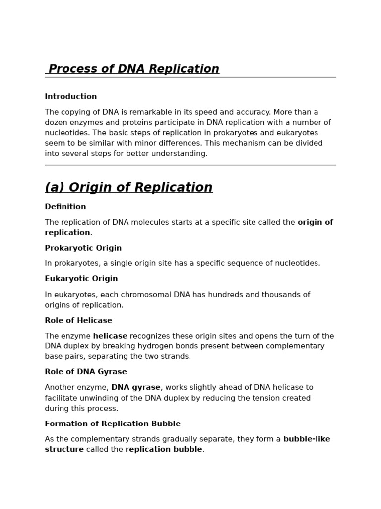 DNA Replication Process Explained | PDF | Dna Replication | Primer ...