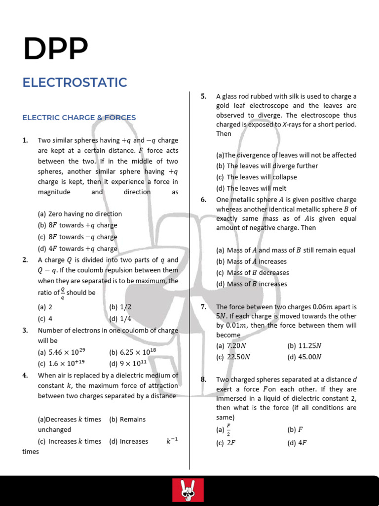 Electrostatics | PDF | Electric Charge | Electron