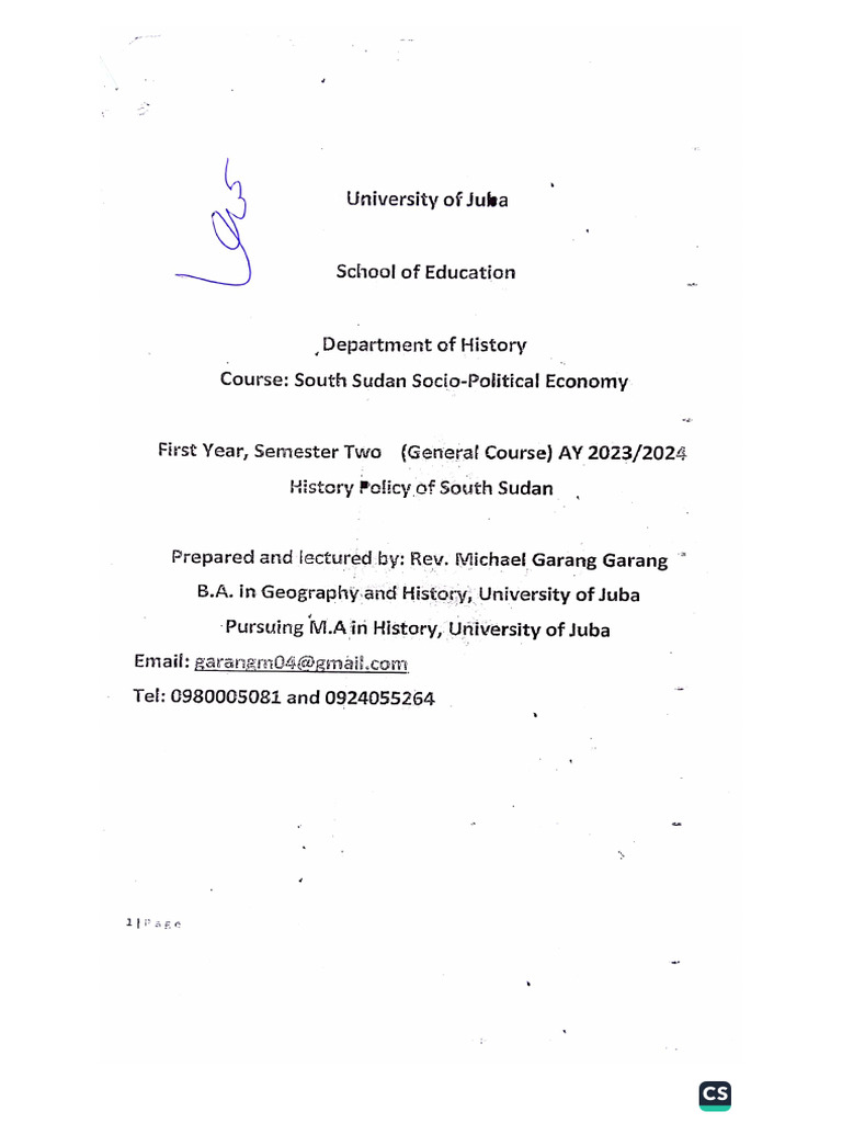 History of South Sudan | PDF