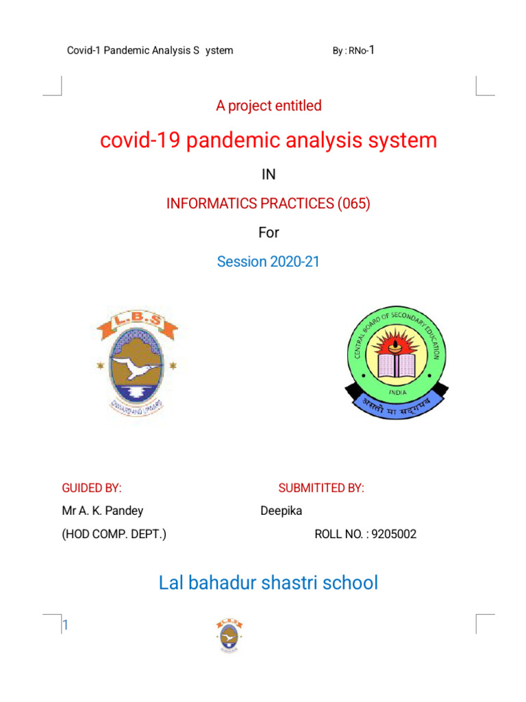 Covid-19 Pandemic Analysis System Documentation | PDF | Python ...