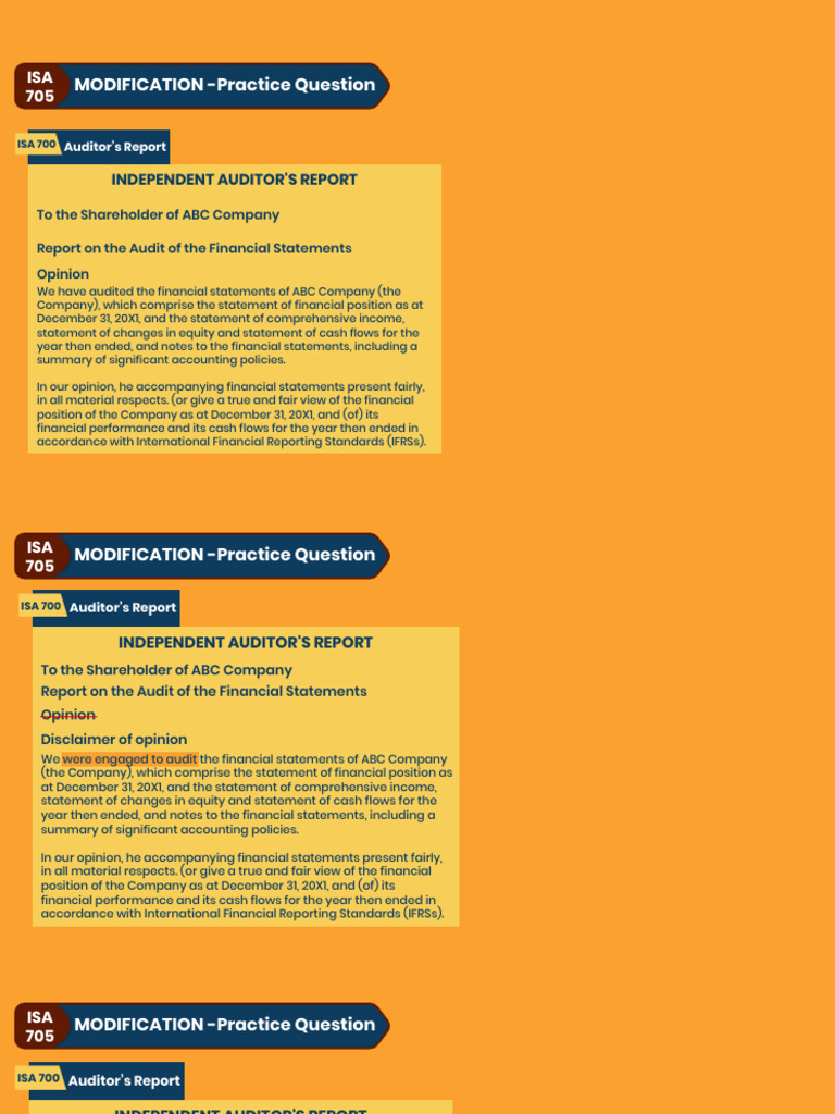 ISA 705 - Drarfting Part 4 | PDF | Auditor's Report | Audit
