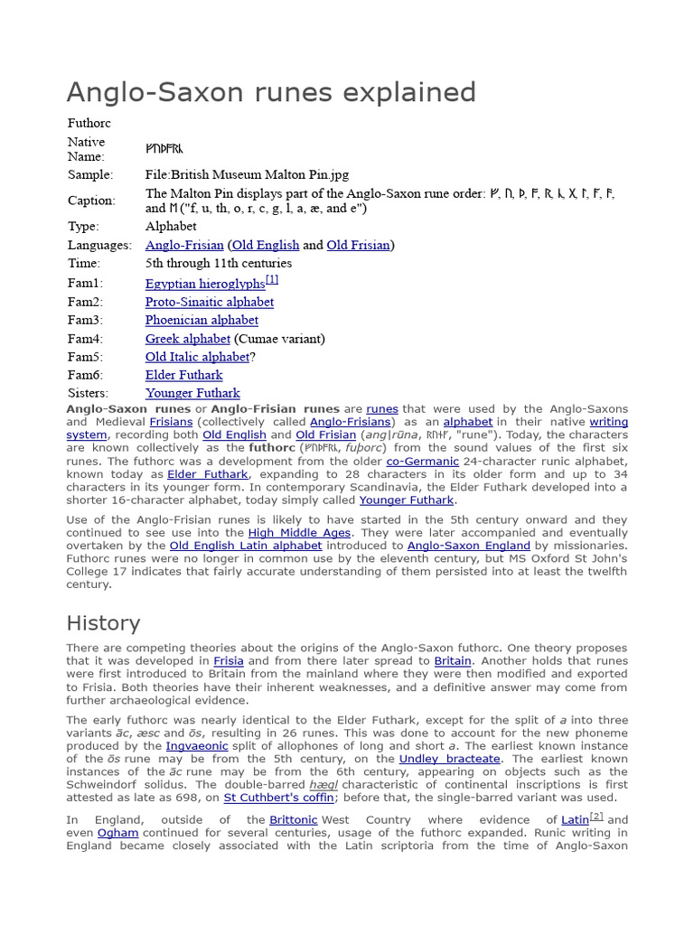 Anglo-Saxon Runes Explained | PDF | Western Calligraphy