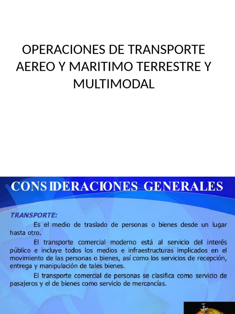 Operaciones de Transporte Aereo y Maritimo | PDF