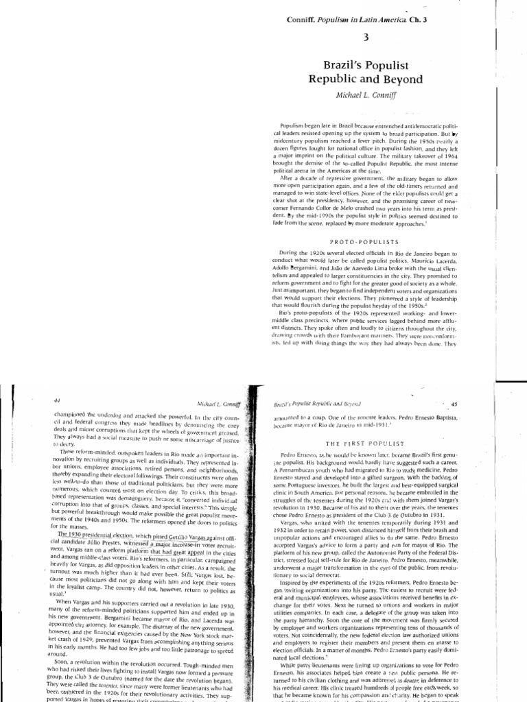 Conniff Populism in Lat Am Ch3 | PDF | Populism | Political Science