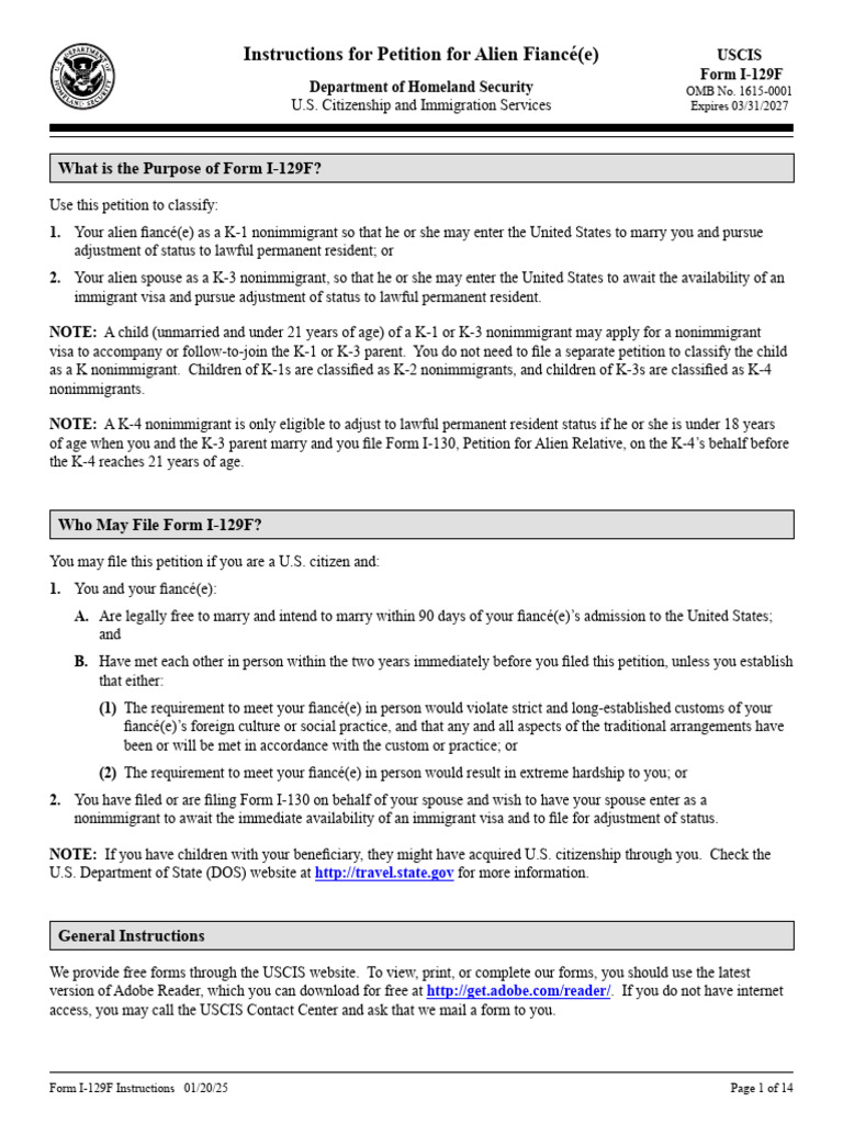 I-129 Filing Instructions | PDF | Justice | Crime & Violence