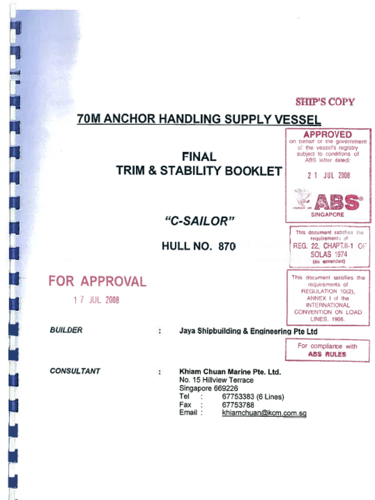 Final Trim & Stability Booklet | PDF