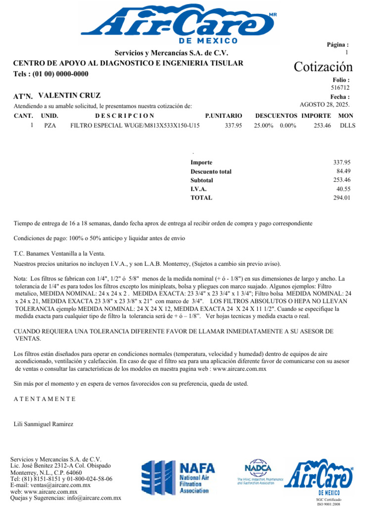 Cotizav 20250828 154m3d | PDF