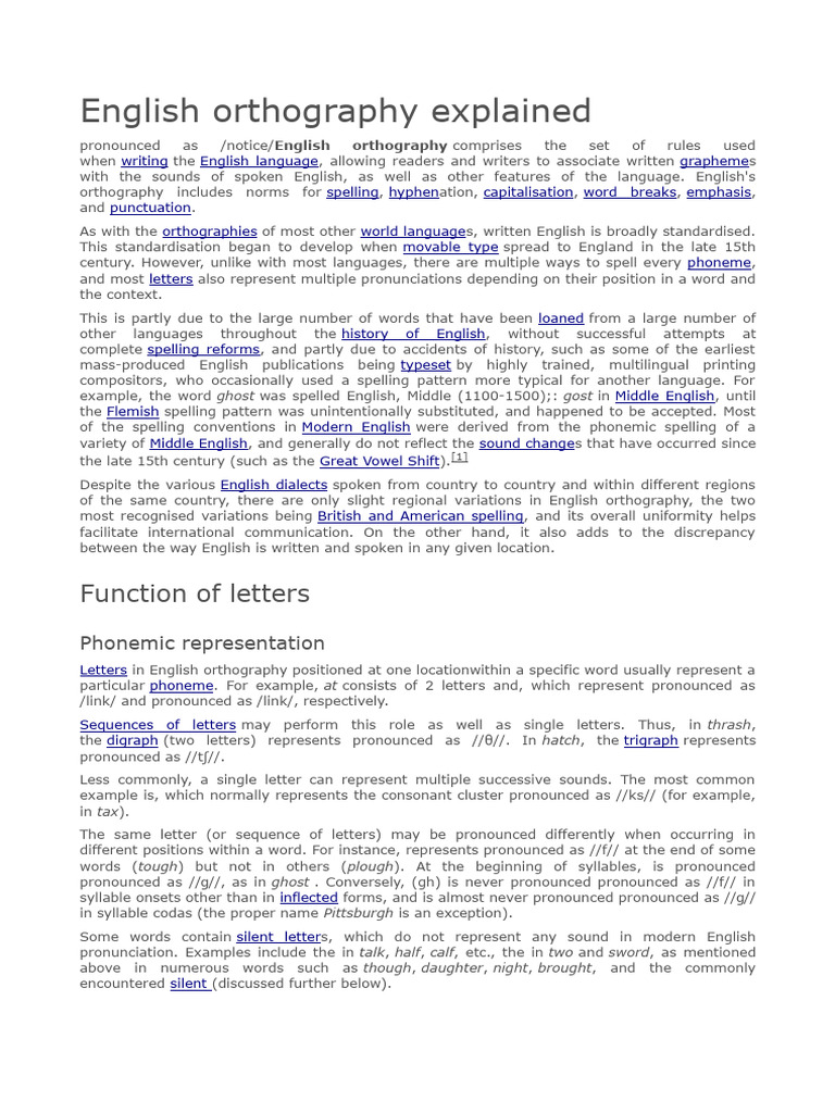 English Ortography | PDF | Orthography | English Language