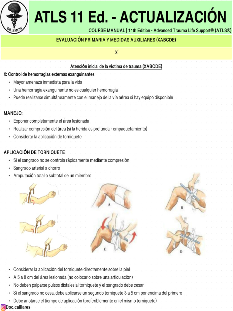Protocolo ATLS 11: Evaluación y Manejo | PDF | Respiración | Medicina ...