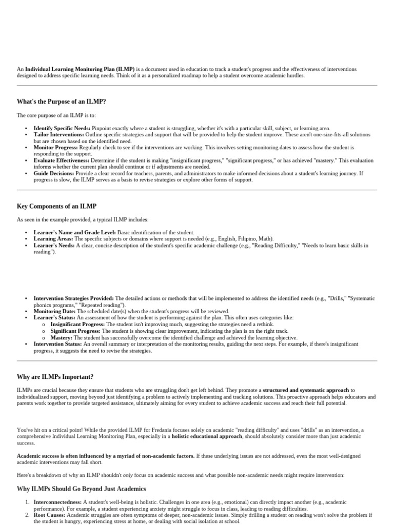 Example of Needs and Intervention | PDF | Reading Comprehension | Phonics