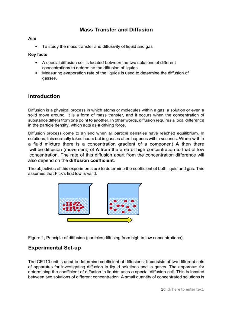 Mass Transfer and Diffusion | PDF | Diffusion | Liquids