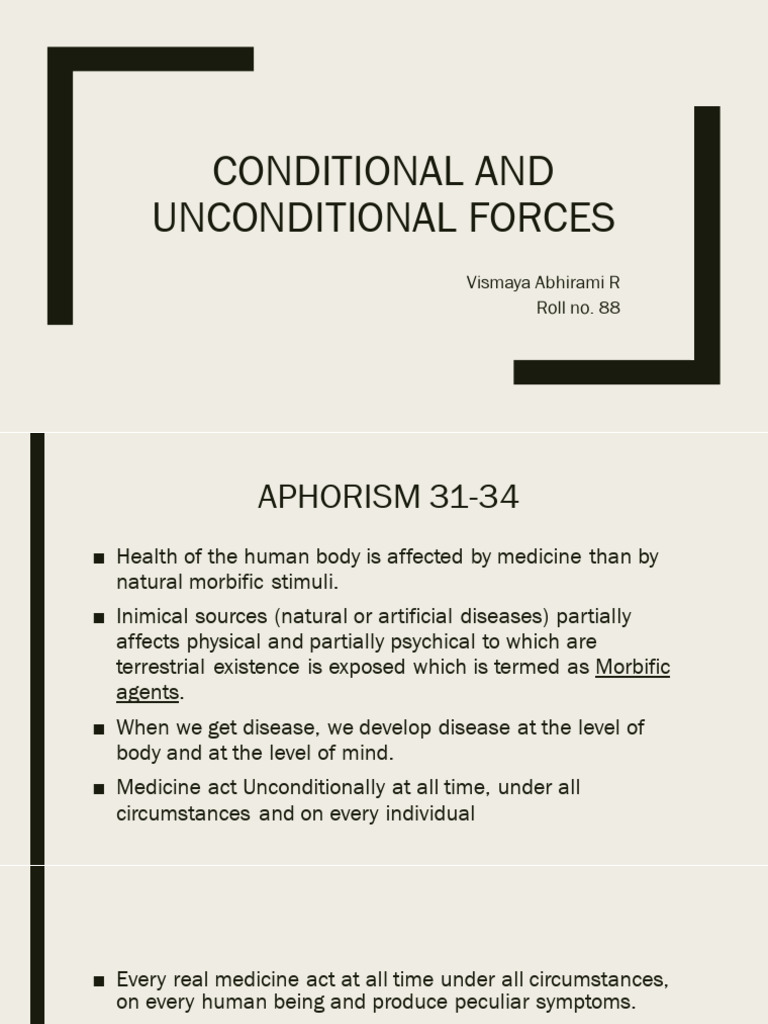 Conditional and Unconditional Forces | PDF