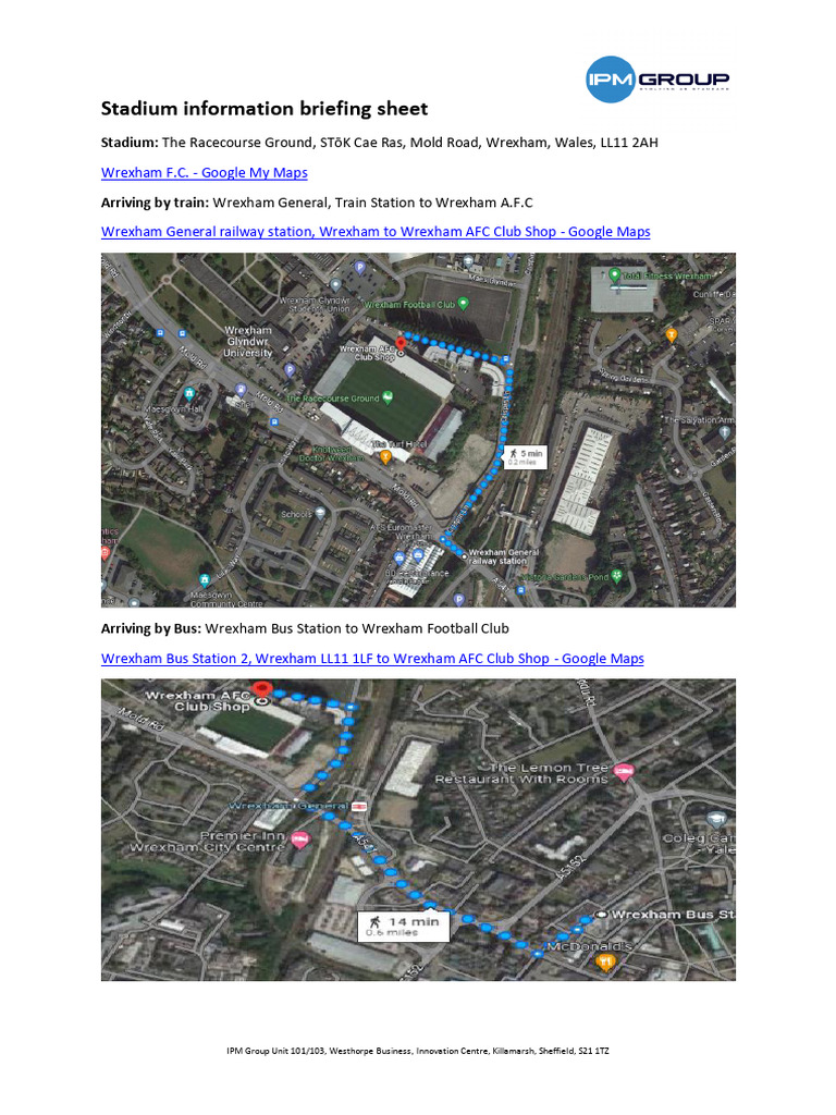 Wrexham Football Club Location Briefing | PDF