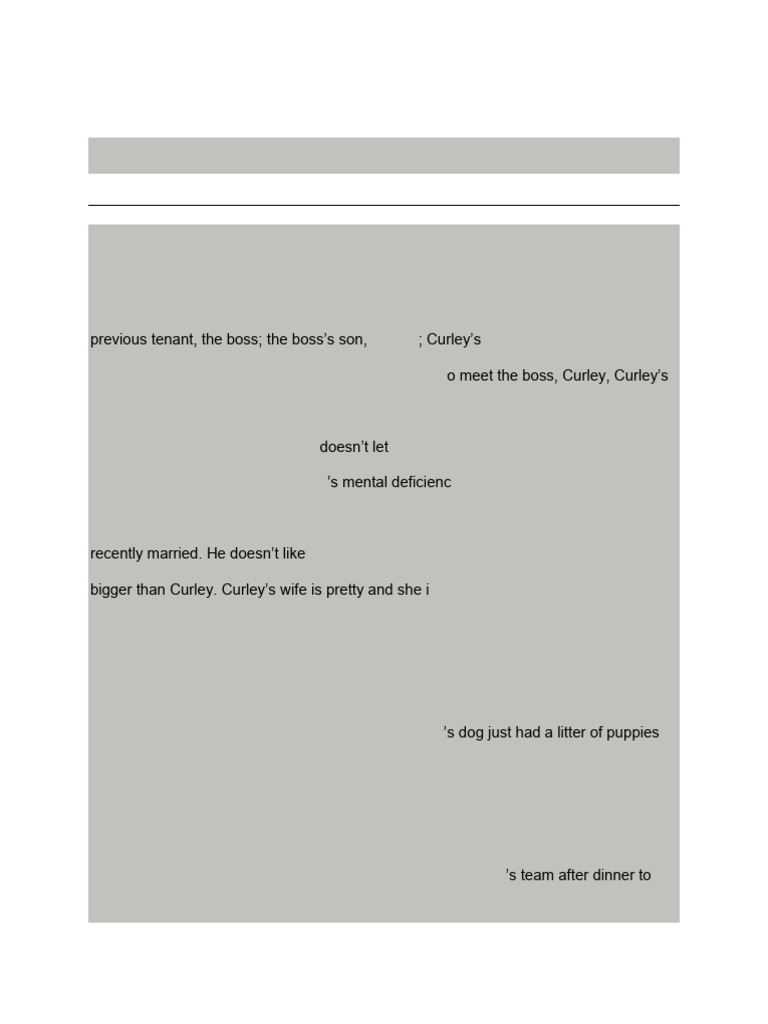 Of Mice and Men CH 2 Summary | PDF