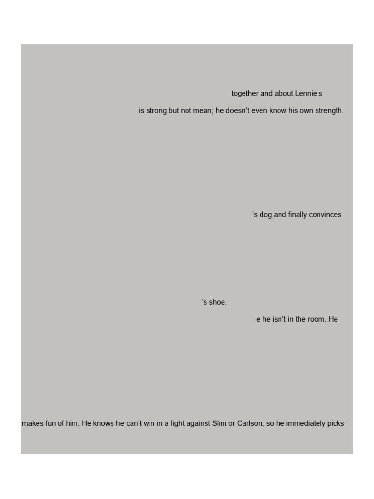 Chapter 3 Summary of Of Mice and Men | PDF