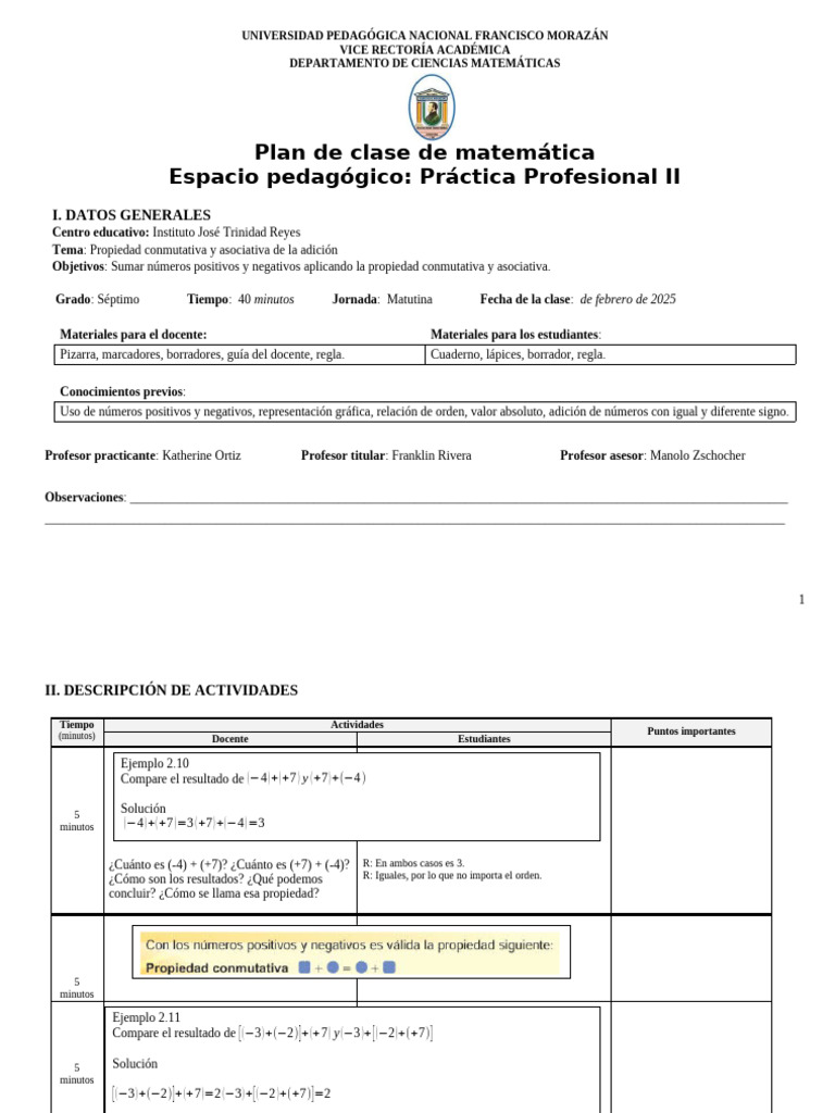 Propiedad Conmutativa y Asociativa Lecición 2 - Sección 3 | PDF ...